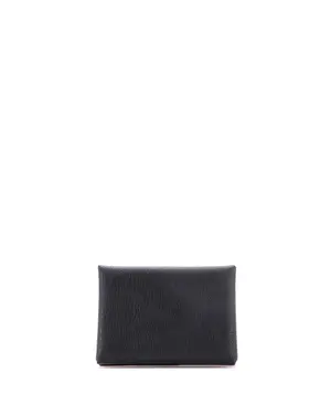 Hermès Calvi Duo Card Holder Chevre Mysore - Black