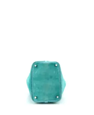 Hermès Pm Picotin Lock Bag Doblis Suede And Swift - Blue