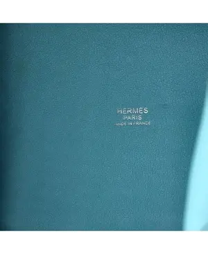 Hermès Pm Picotin Lock Bag Doblis Suede And Swift - Blue