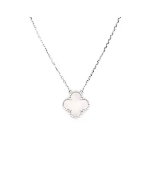 VAN CLEEF & ARPELS Vintage Alhambra Pendant Necklace, 18.5 - White