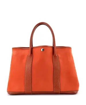 Hermès 36 Garden Party Tote Toile And Leather - Orange