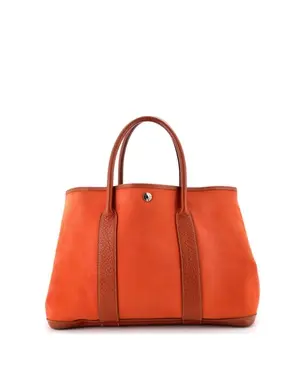 Hermès 36 Garden Party Tote Toile And Leather - Orange
