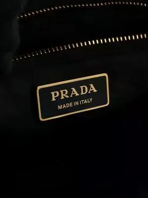 Prada Logo Plaque Tote Bag