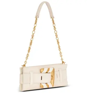 Balmain Anthem Lambskin And Enamel Clutch