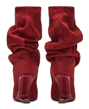Balmain Suede Ankle Boots - Red