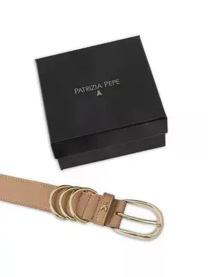 Patrizia Pepe Leather Belt With Triple-ring Detail