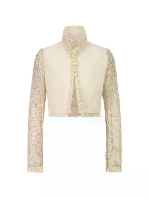 LUDOVIC DE SAINT SERNIN Odile Ruffled Sequin Jacket