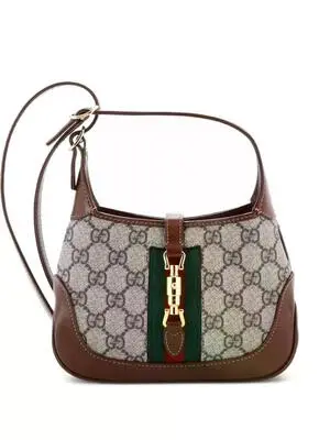 Gucci Jackie 1961 Gg Coated Canvas Mini Hobo Bag - Brown