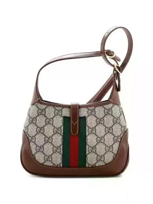Gucci Jackie 1961 Gg Coated Canvas Mini Hobo Bag - Brown