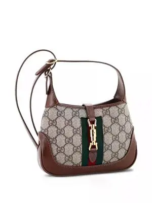 Gucci Jackie 1961 Gg Coated Canvas Mini Hobo Bag - Brown