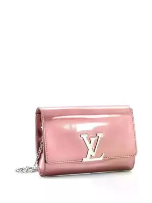 LOUIS VUITTON Chain Louise Patent Gm Clutch Bag - Pink