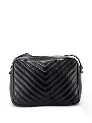 Saint Laurent Lou Camera Matelassé Chevron Leather Crossbody Bag - Black