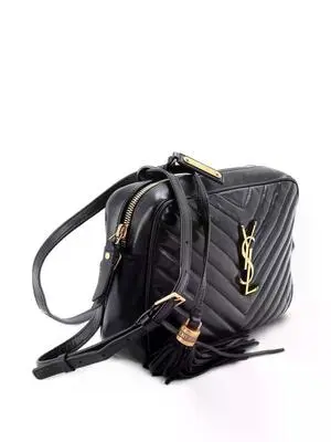 Saint Laurent Lou Camera Matelassé Chevron Leather Crossbody Bag - Black