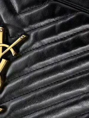 Saint Laurent Lou Camera Matelassé Chevron Leather Crossbody Bag - Black