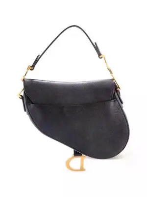 Dior Saddle Handbag Leather Mini Shoulder Bag - Black