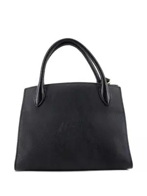 Prada Monochrome Saffiano And City Calf Small Tote Bag - Black