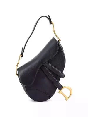 Dior Saddle Handbag Leather Mini Shoulder Bag - Black