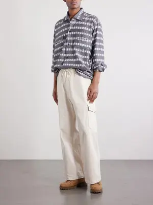 MONITALY Wide-leg Cotton Cargo Trousers