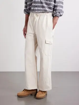 MONITALY Wide-leg Cotton Cargo Trousers