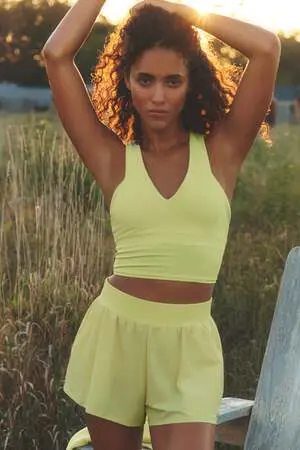 Alo Yoga Airbrush Real Bra Tank Topshine Top - Sun