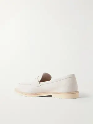 Brunello Cucinelli Suede Penny Loafers - Gray