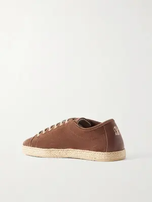 Brunello Cucinelli Suede Espadrille Sneakers - Brown