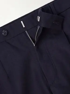 Zegna Straight-leg Pleated Cotton And Linen-blend Trousers