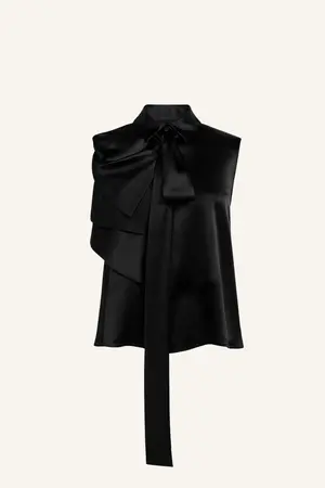 Aiste Hong Tie-neck Sleeveless Top - Black