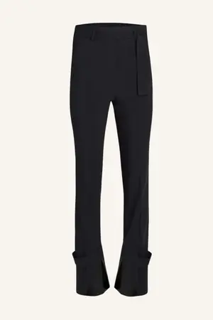 Aiste Hong High-waisted Ankle Cuff Pants - Black