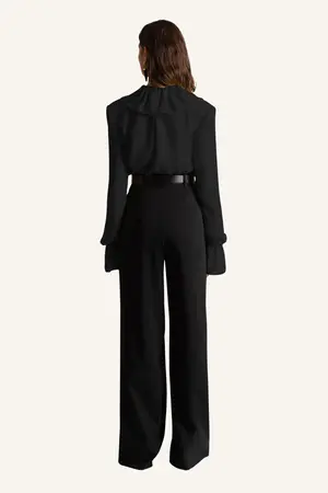 Aiste Hong Ruffle Tie-neck Blouse - Black