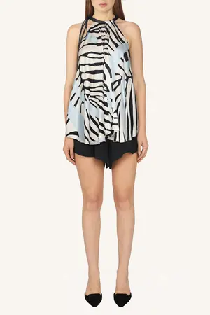 Aiste Hong Leather Collar Halter - Black Stripes