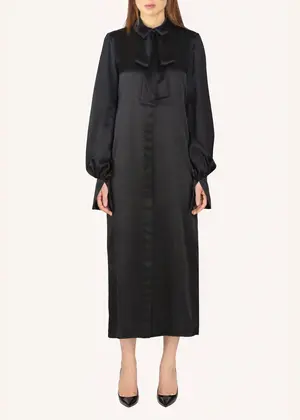 Aiste Hong Tie-neck Shirt Dress - Black