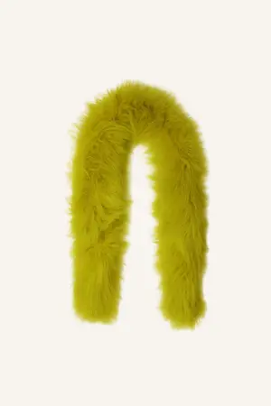 Aiste Hong Faux-fur Stole - Chartreuse