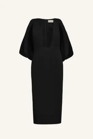 Aiste Hong Plunge Neck Midi Dress