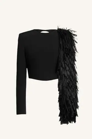 Aiste Hong Open Back Raffia Top
