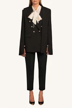 Aiste Hong Back Flap Double-breasted Blazer - Black