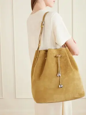 LIFFNER Charm Suede Drawstring Shoulder Bag