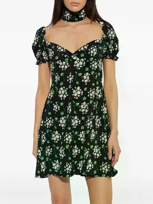 Dolce & Gabbana Floral Print Mini Dress With Scarf