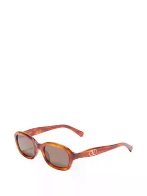 Valentino Garavani Rectangular Acetate Sunglasses - Brown