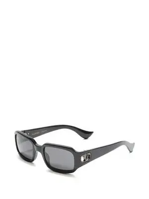 Valentino Garavani Rectangular Acetate Sunglasses - Black
