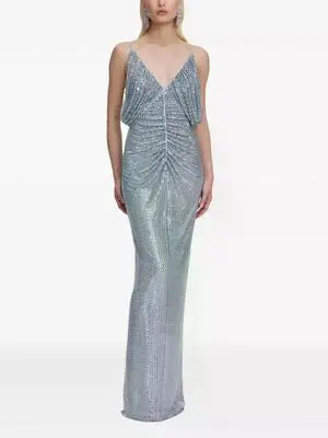 SELF-PORTRAIT V-neck Embellished Maxi Dress