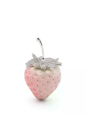 YVMIN Strawberry Pavé Gemstone Earring - Silver