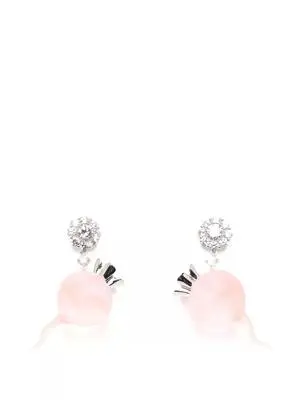 YVMIN Flower-embellishment Drop Earrings - Silver