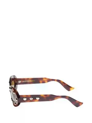 Valentino Garavani Oval Acetate Sunglasses - Brown