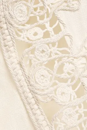 Zimmermann Crochet-trimmed Wide-leg Linen Pants