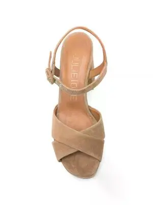 JULIE DEE Platform-heel Crossover-strap Sandals