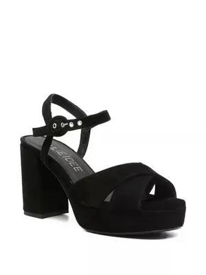 JULIE DEE Crossover-strap Platform Sandals - Black