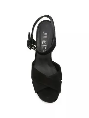 JULIE DEE Crossover-strap Platform Sandals - Black