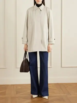 Theory Cotton-blend Gabardine Trench Coat - Neutrals