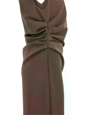 P.a.r.o.s.h One-shoulder Ruched Dress - Brown
